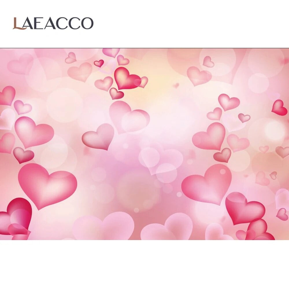 Pink Backdrops For Photography Happy Valentine's Day Polka Dots Dreamy ...