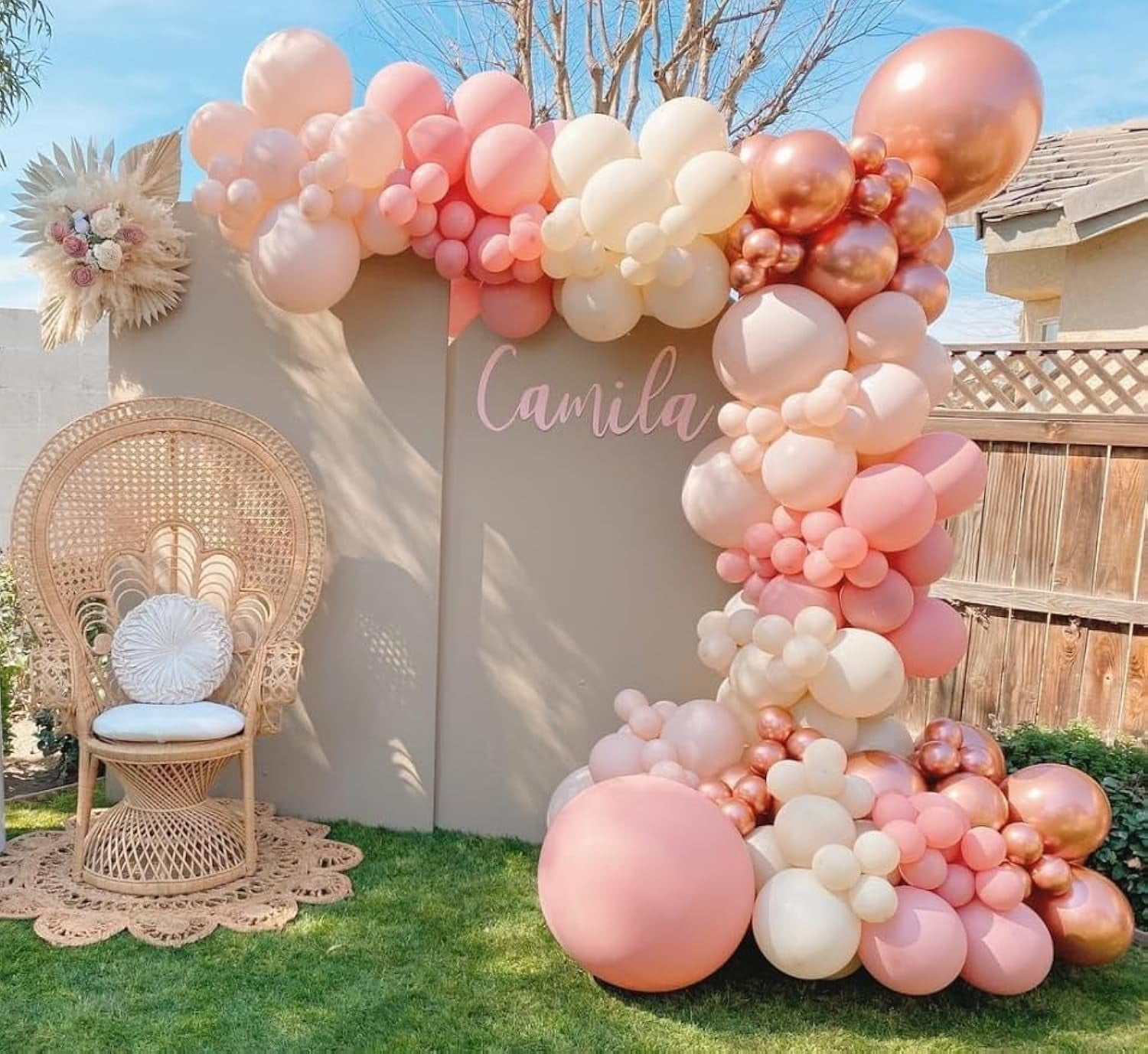 Pink Balloon Arch Kit, 120pcs Macaron Pink Balloon Garland Arch Kit for ...