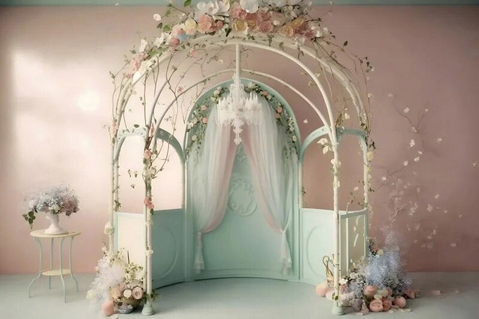 Pink Balloons Arch Flowers Rainbow Wall Decor Photography Backdrop ss ...