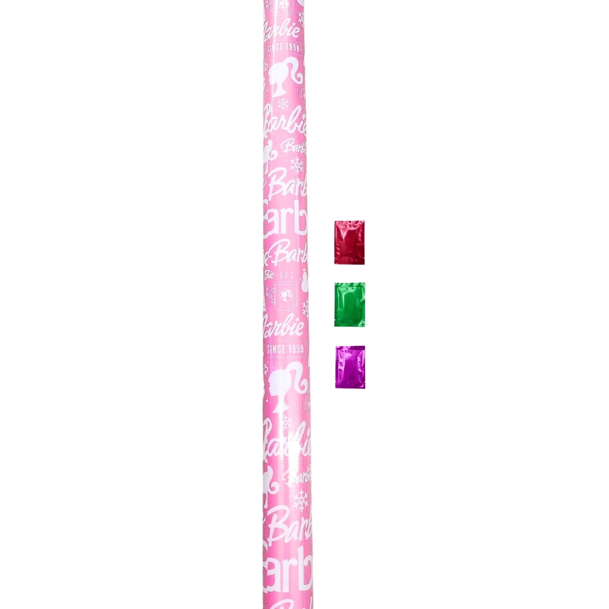 Pink Barbie Christmas Wrapping Paper 1 Roll 50 Sq Ft, Jumbo Gift Wrap ...