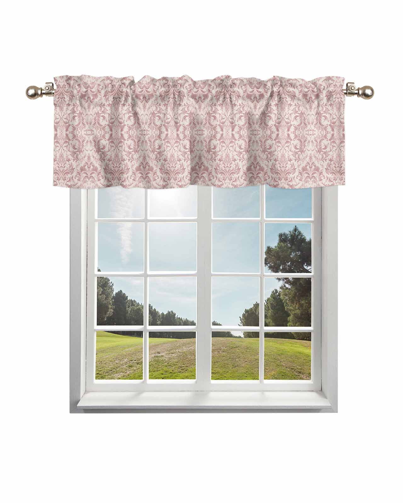 Pink Baroque Curtain Valance for Windows/Living Room/Kitchen/Bathroom ...