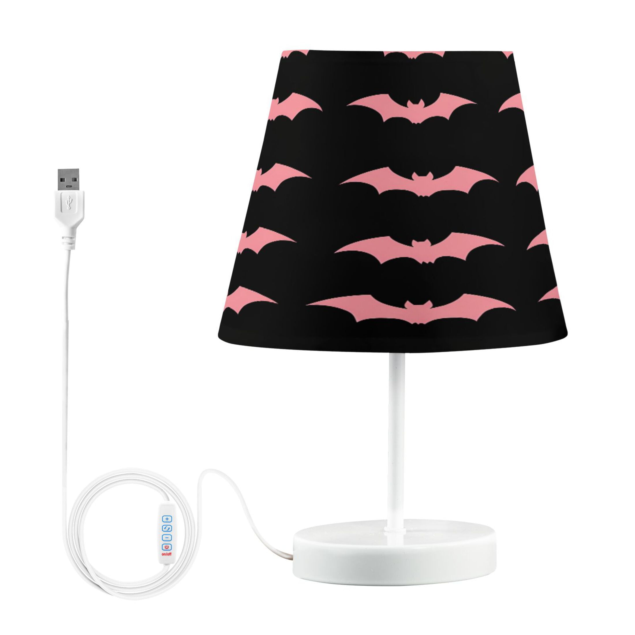 Pink Bats Silhouette Desk Lamp LED Table Nightstand Lamps with 3 Color ...
