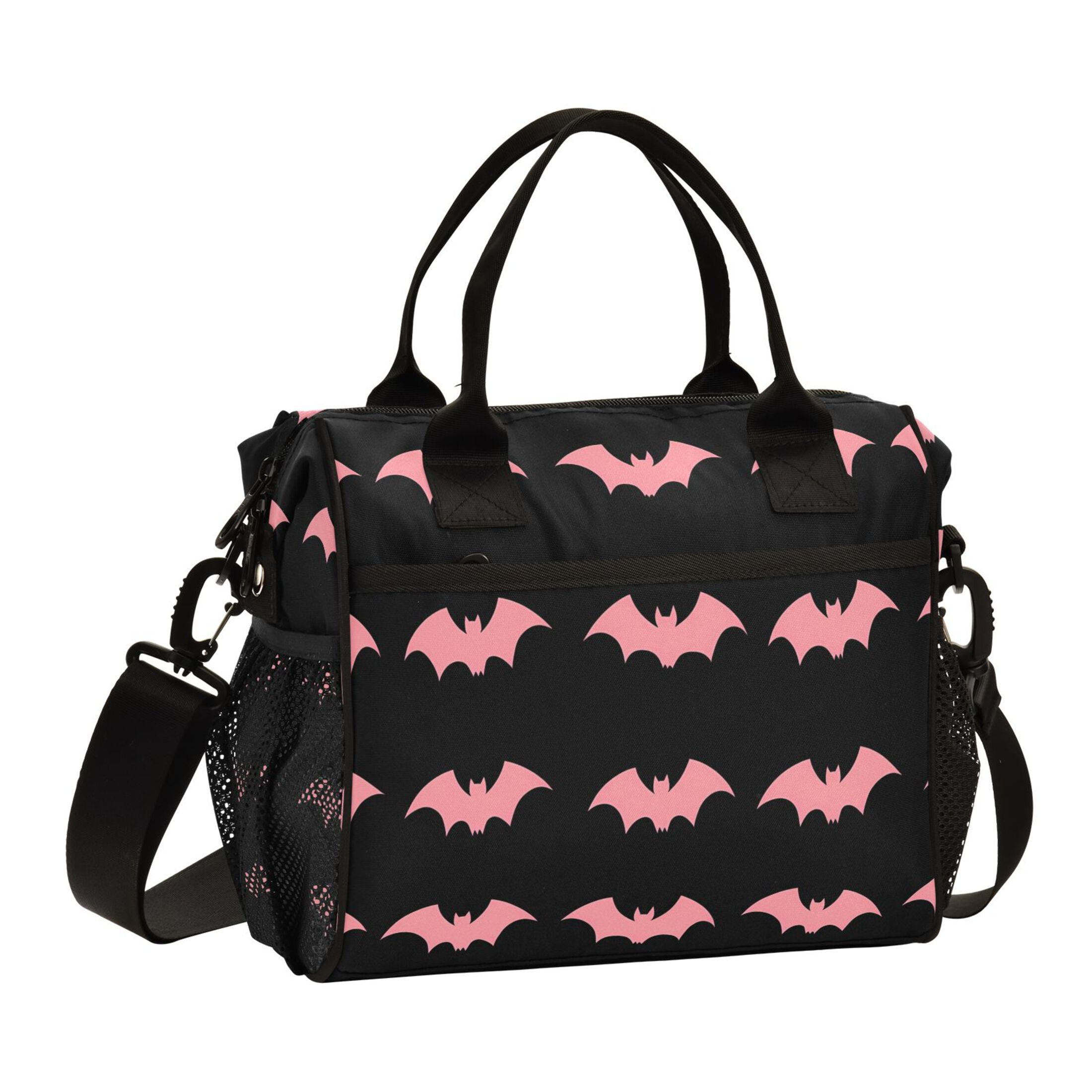 Pink Bats Silhouette Lunch Bag Insulated Lunch Box Leakproof Reusable ...