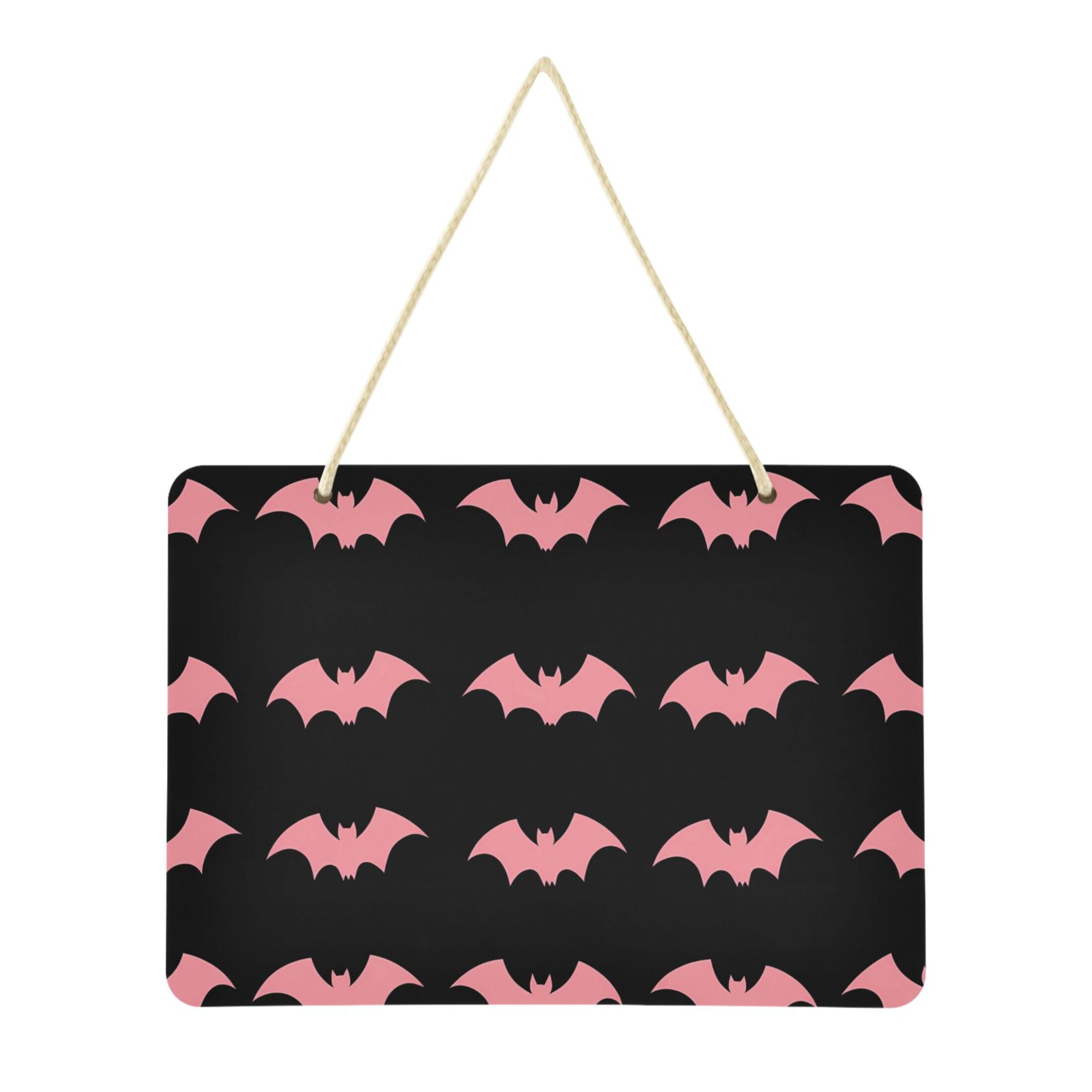 Pink Bats Silhouette Welcome Sign Front Door PVC 14x10 inch Hanger ...