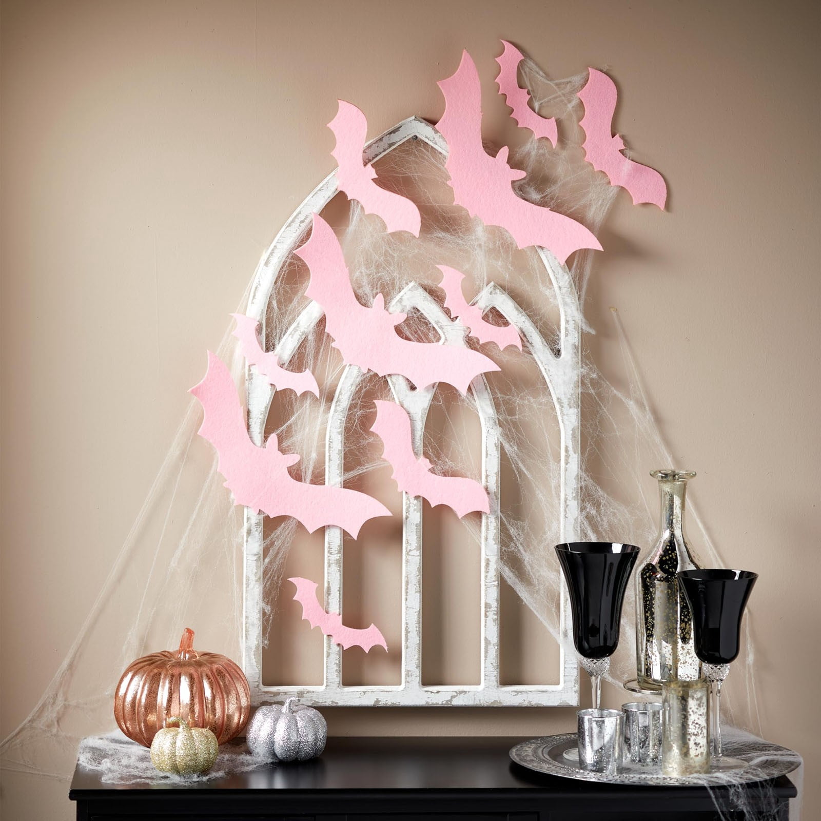 Pink Bats Wall Décor, Bat Wall Stickers Halloween Decals - 3D Art for ...