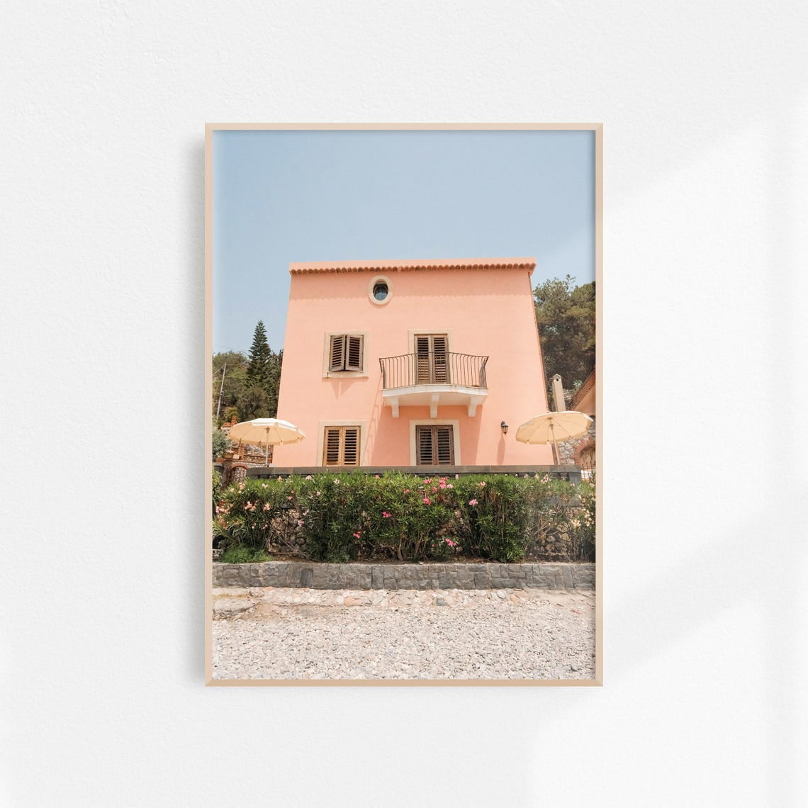 Pink Beach Villa Printable Art, Pink Italy Wall Art Aesthetic Room ...