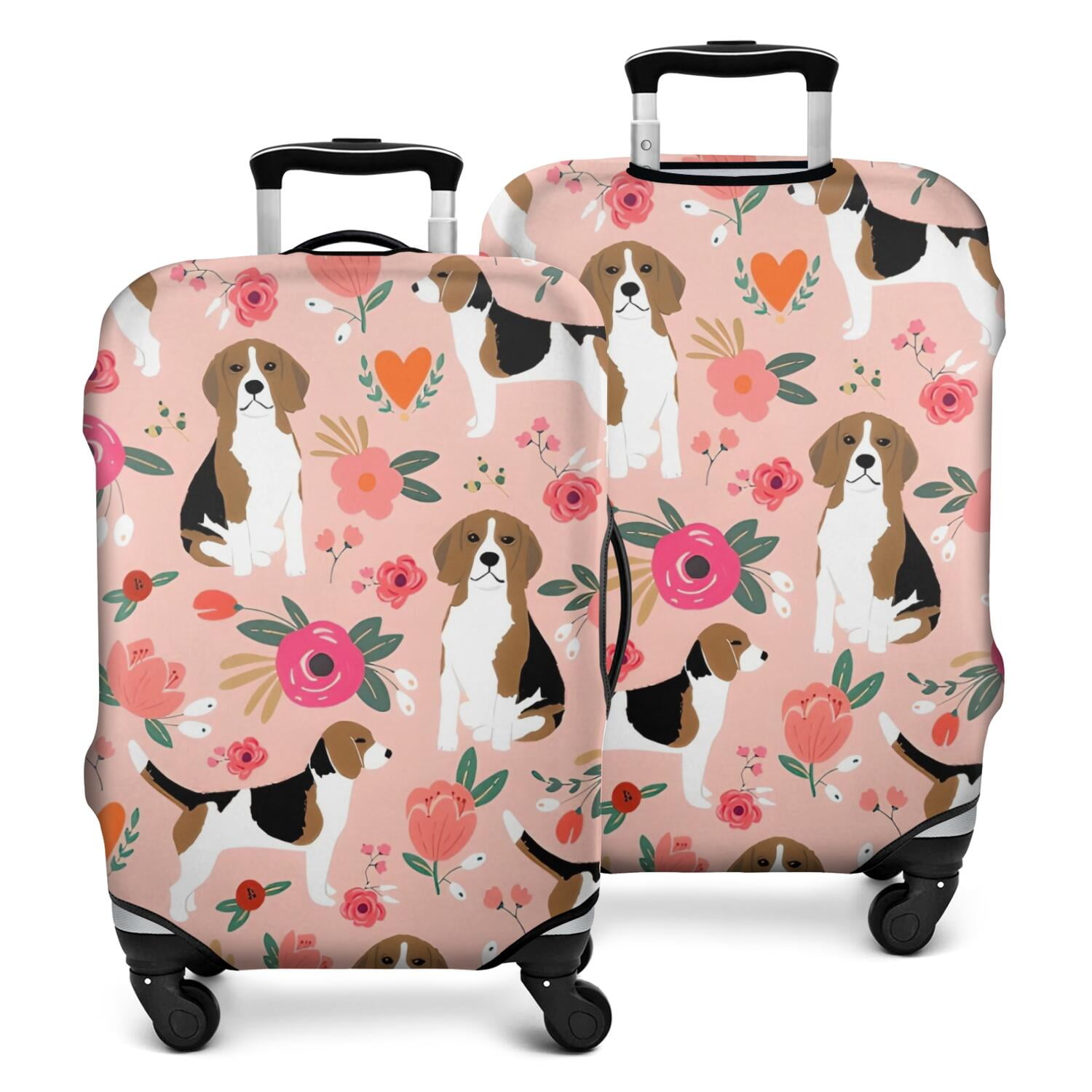 Pink Beagle and Flower Luggage Cover Fashion Suitcase Cover Baggage ...