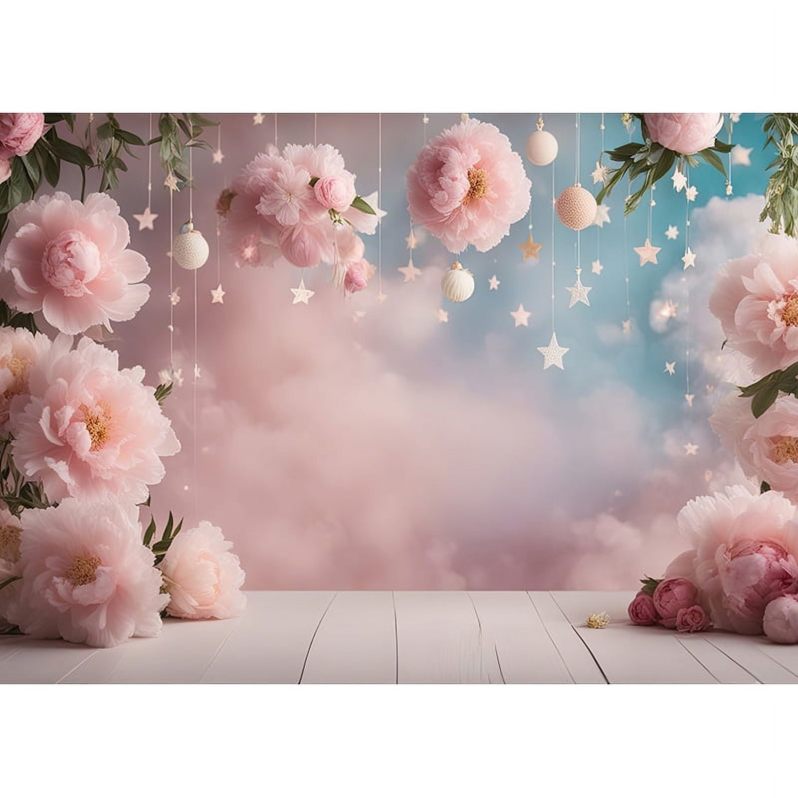 Pink Bear Digital Background for Baby Birthday Cake Smash Studio ...