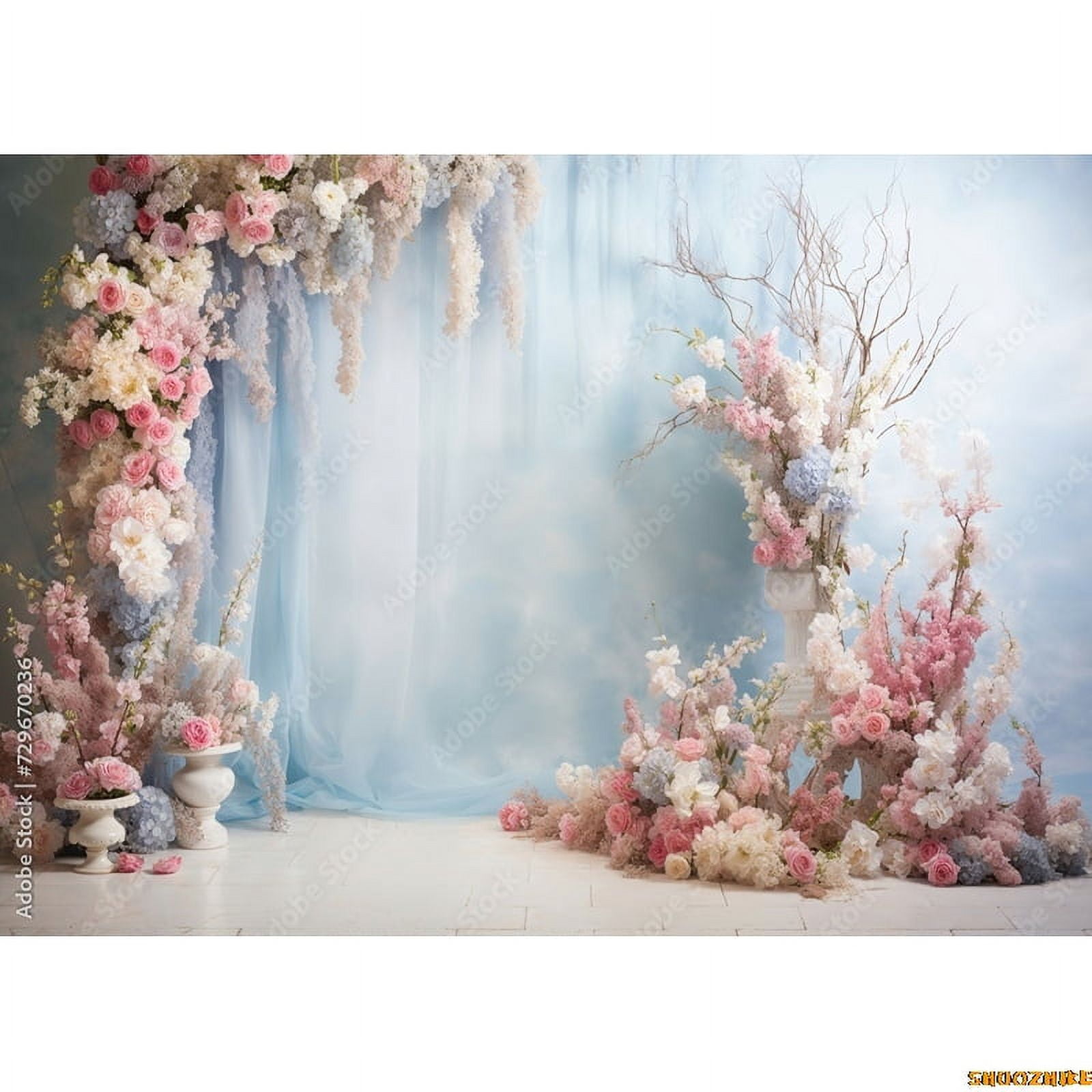 Pink Bear Digital Background for Baby Birthday Cake Smash Studio ...