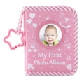 Pink Bear Soft Fabric Baby First Picture Album with Teething Rings and ...