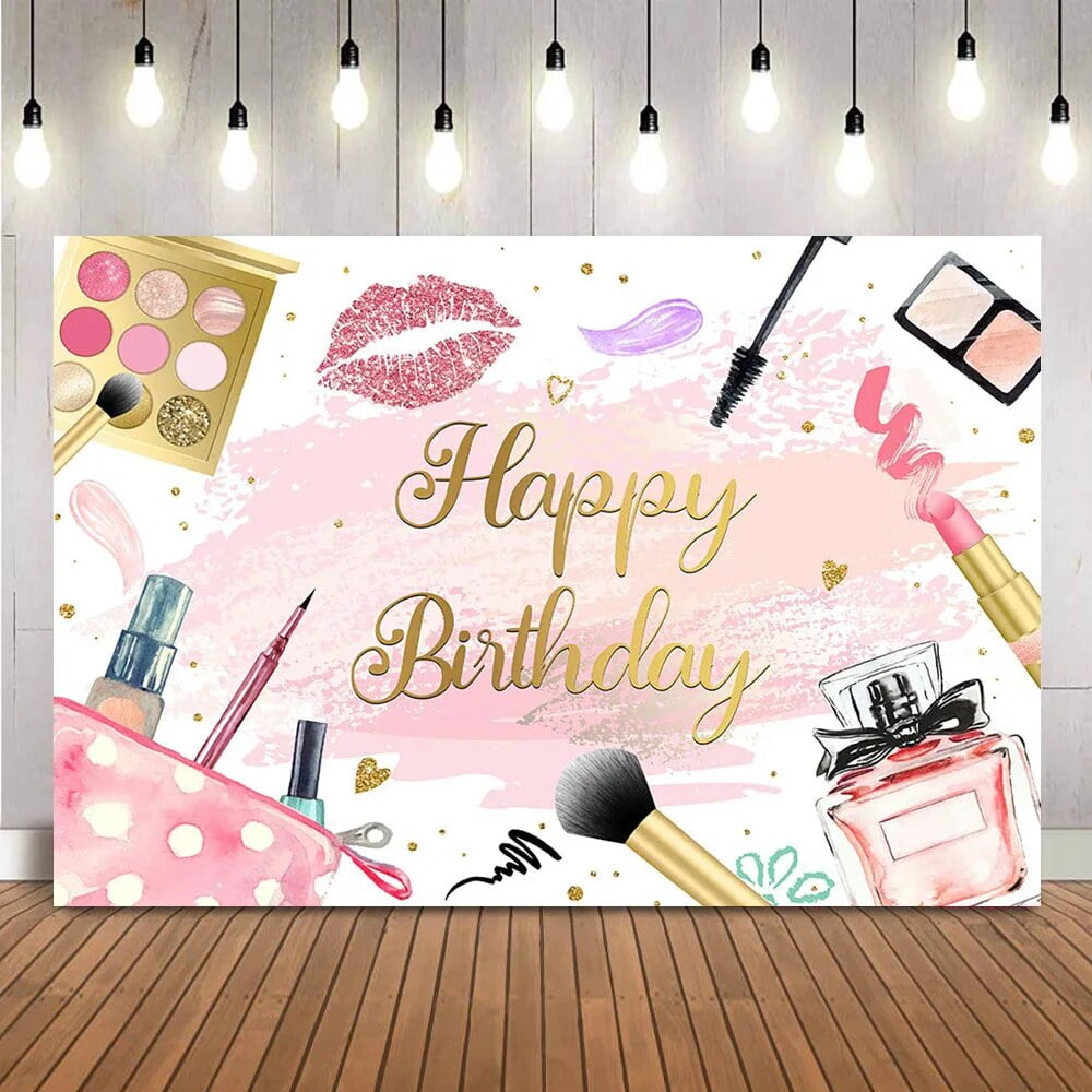 Pink Beauty Makeup Spa Birthday Background Women Girls Backdrop for ...