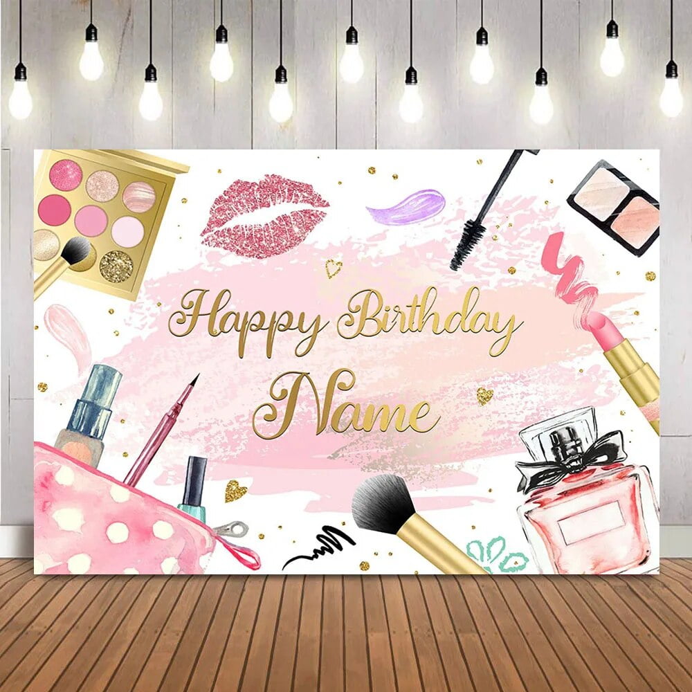 Pink Beauty Makeup Spa Birthday Background Women Girls Backdrop for ...