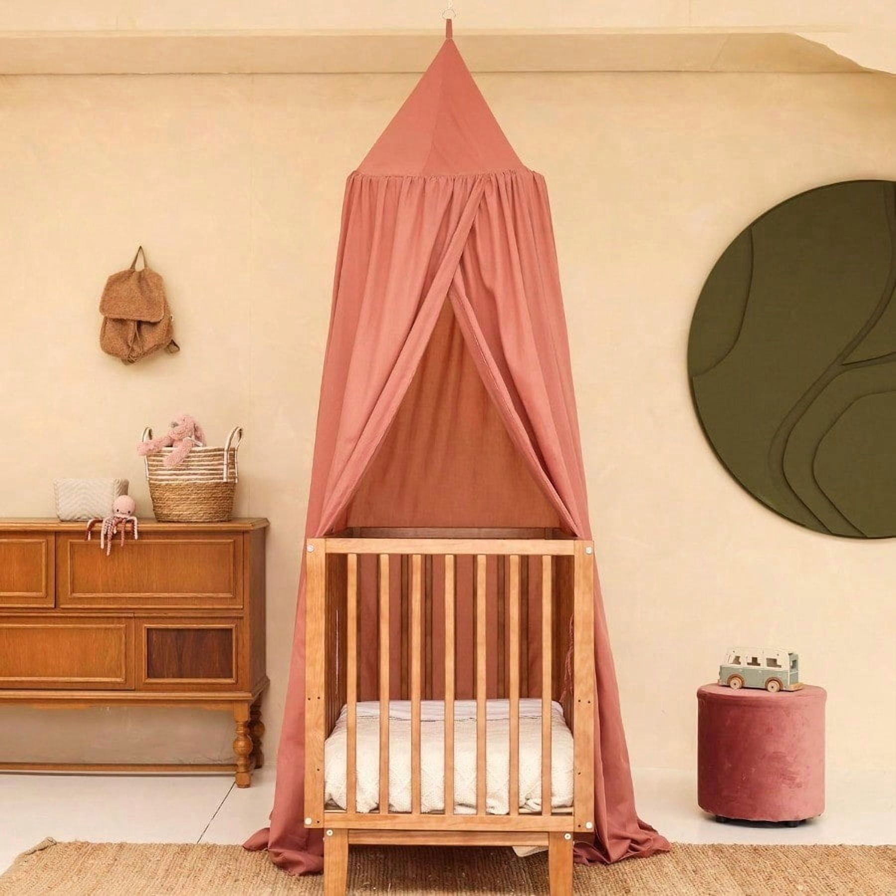 Pink Bed Canopy for Child Bedroom Nursery Crib Hanging Curtain Mosquito ...