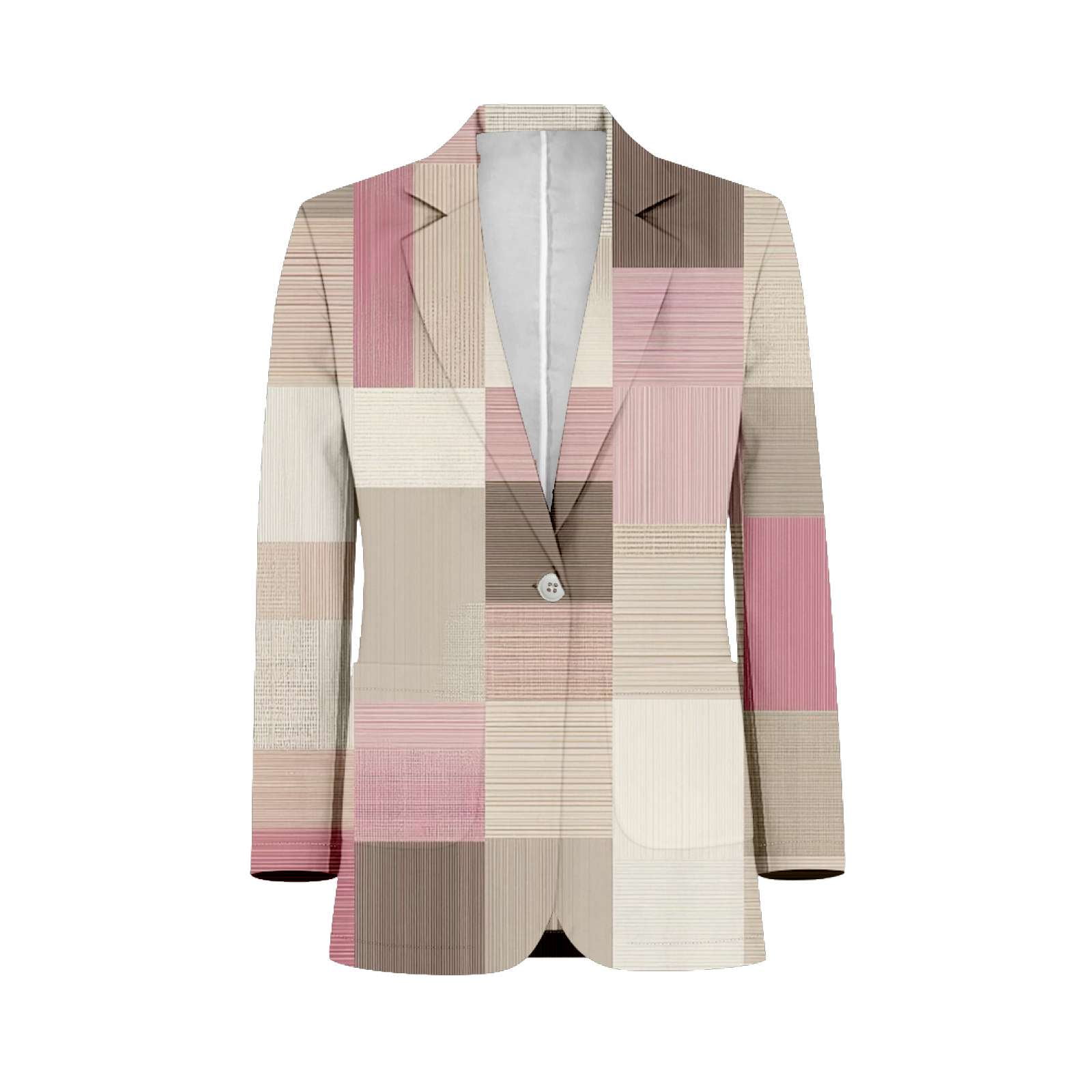 Pink Beige Striped Patchwork Design Customized Men's Suits full man ...