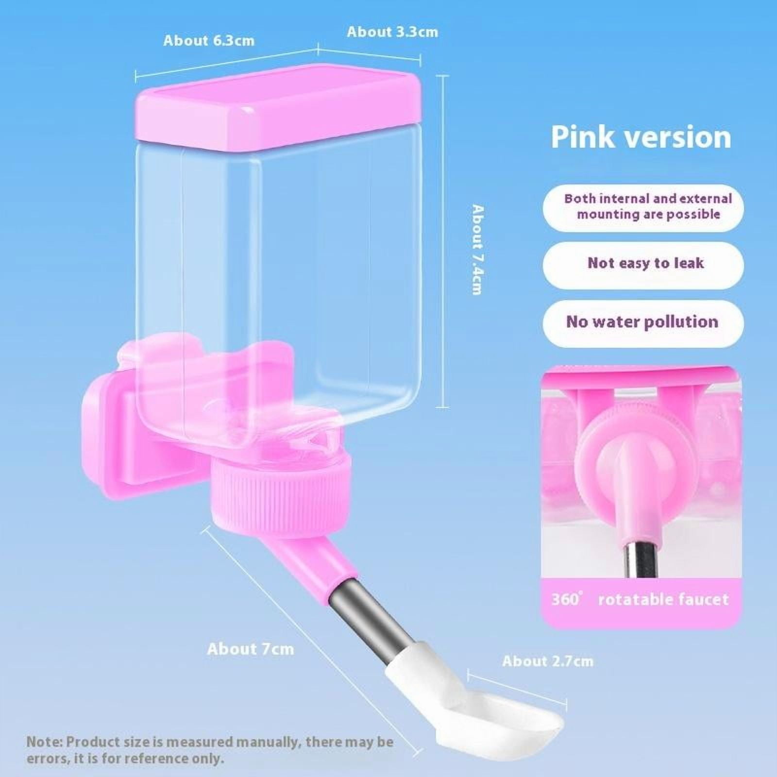 (Pink) Bird Automatic Water Dispenser Cage Hanging Water Dispenser Easy ...