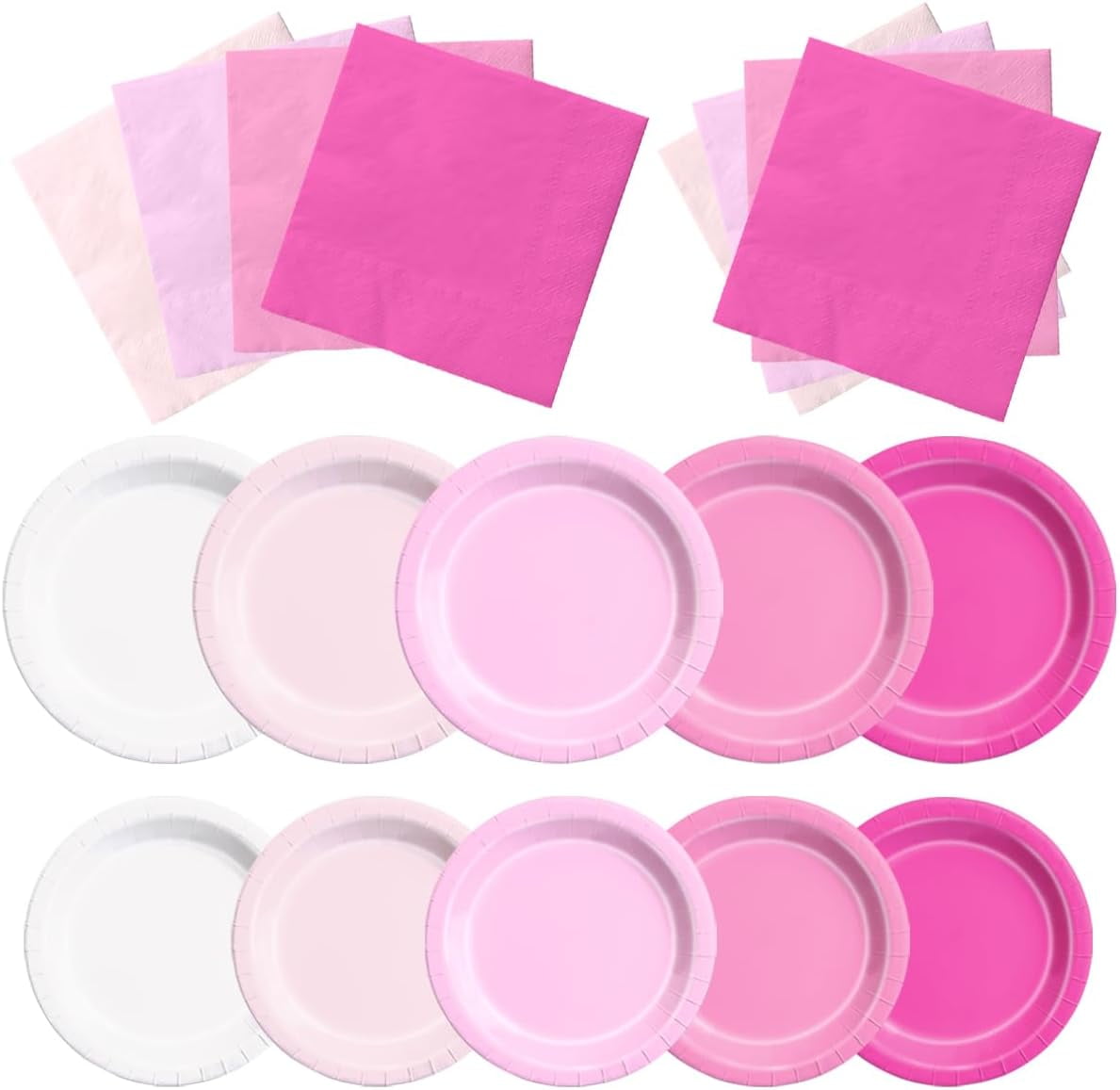 Pink Birthday Decorations-60Pcs Light Pink Plates and Napkins Kit Girls ...