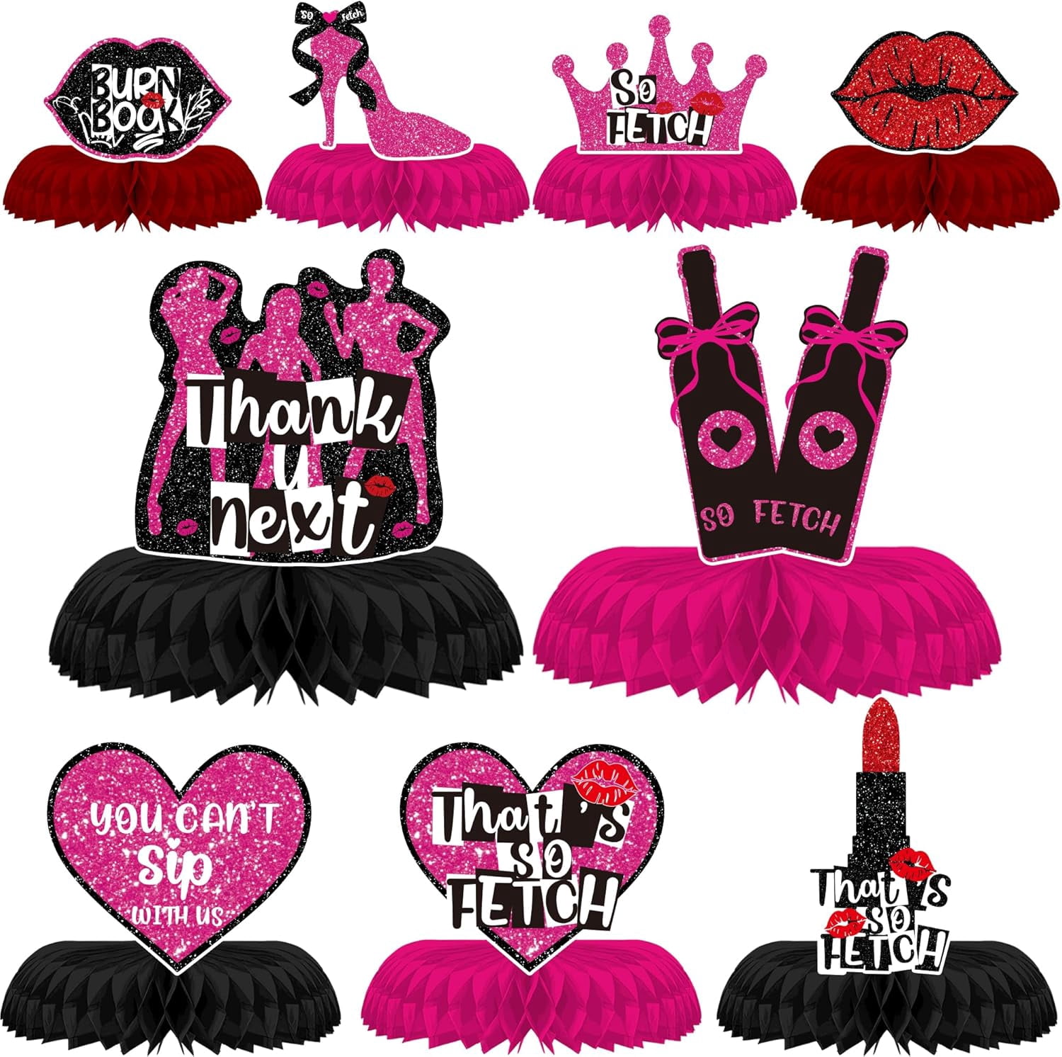 Pink Birthday Party Decorations - 9 Pcs Princess Party Decorations ...