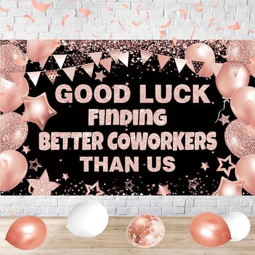 Pink Black Coworker Leaving Banner Party Decorations Going Away Party ...