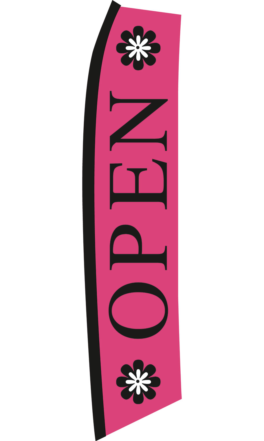 SSWBasics Feather Flag Open Flag: Pink Black Flower Design Wave Shape ...