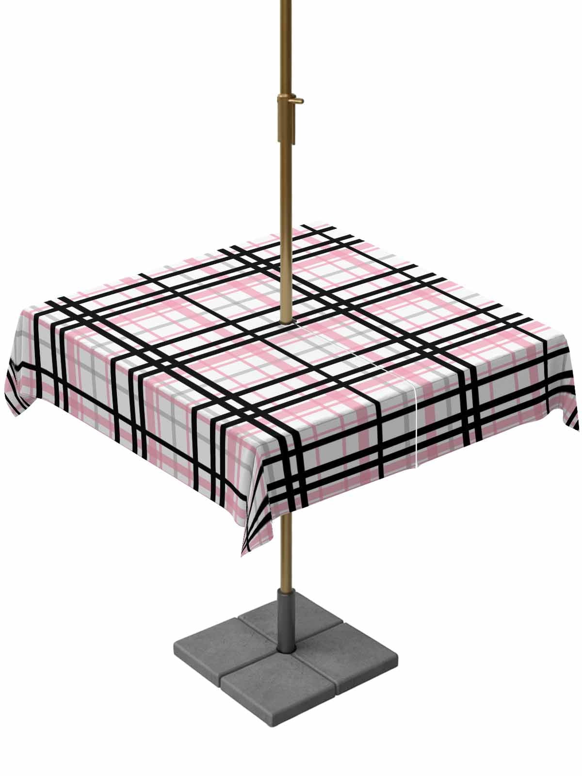 Pink Black Plaid Table Cloth Rectangle Outdoor Tablecloth, Farmhouse ...