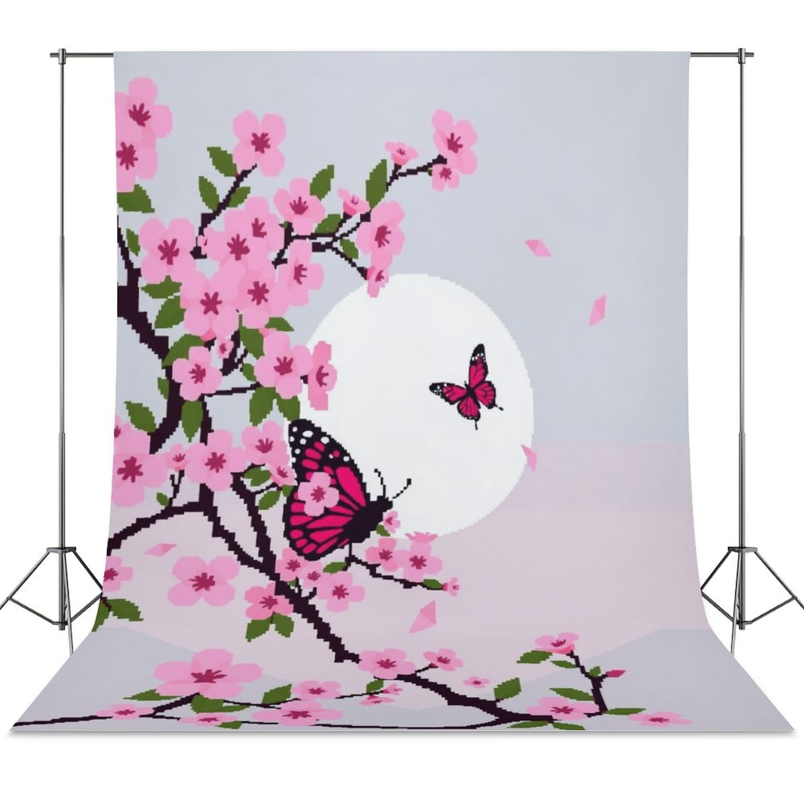 Pink Blossoms Butterflies Bloom Photography Backdrops Adult Photostudio ...