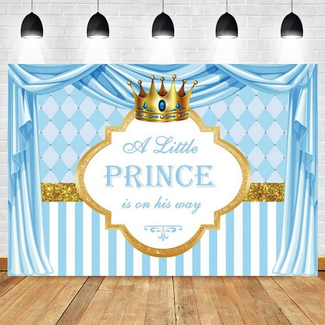 Pink Blue Curtain ss Boy Girl Birthday Party Backdrop Crown Rainbow ...