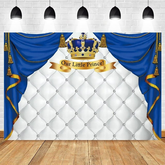 Pink Blue Curtain ss Boy Girl Birthday Party Backdrop Crown Rainbow ...