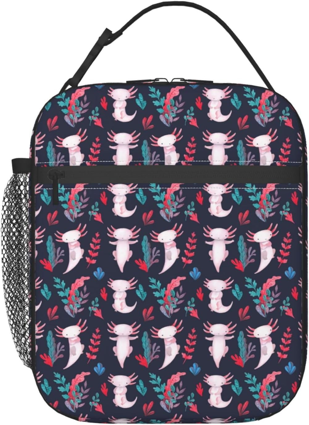 Pink Blue Cute Axolotl Lunch Bag Lunch Tote Insulated Bento Bag Lunch ...