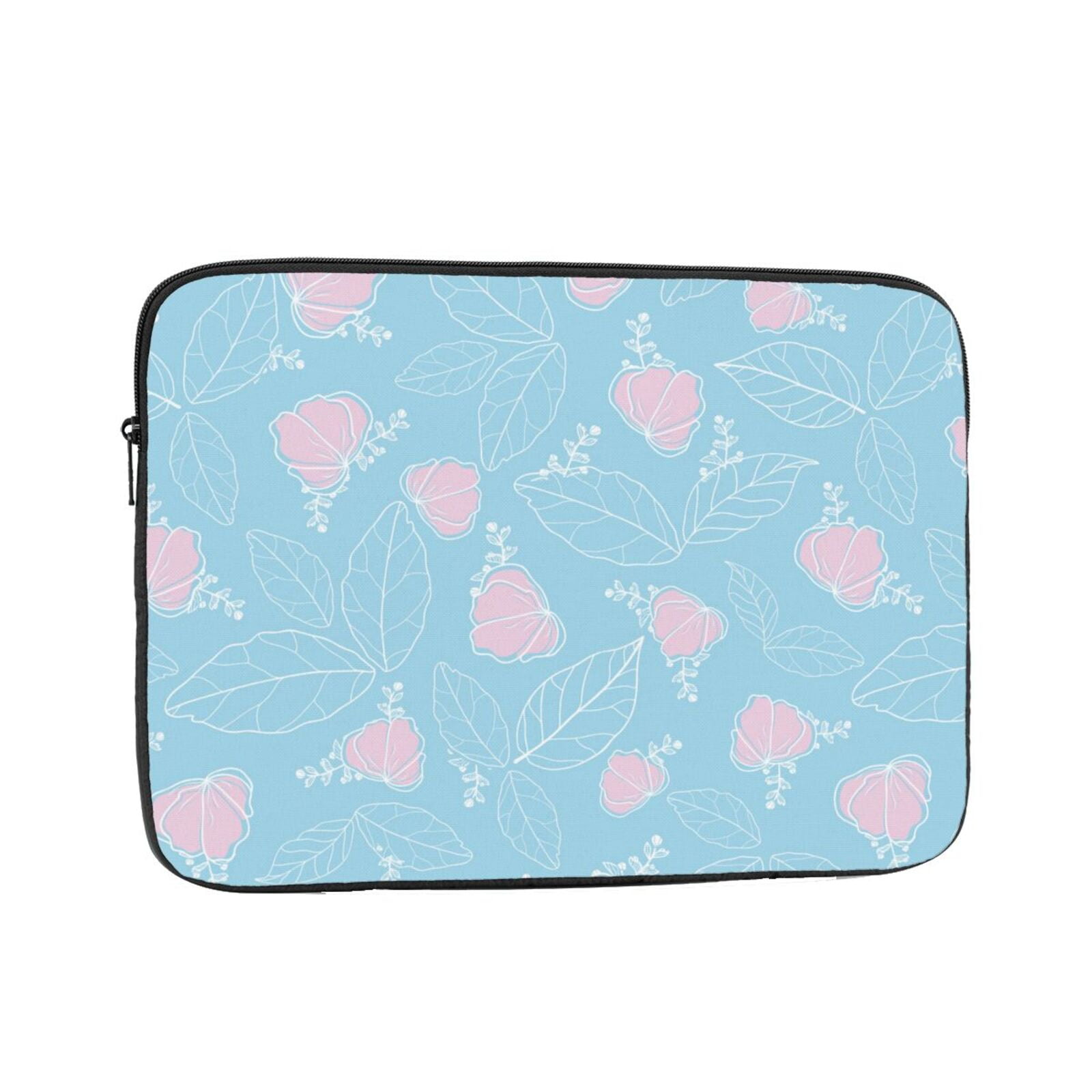 Pink Blue Floral Bloom 15 inch Portable Laptop Sleeve Compatible with ...
