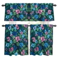 Pink Blue Floral Kitchen Curtains Set for Windows, Spring Watercolor ...