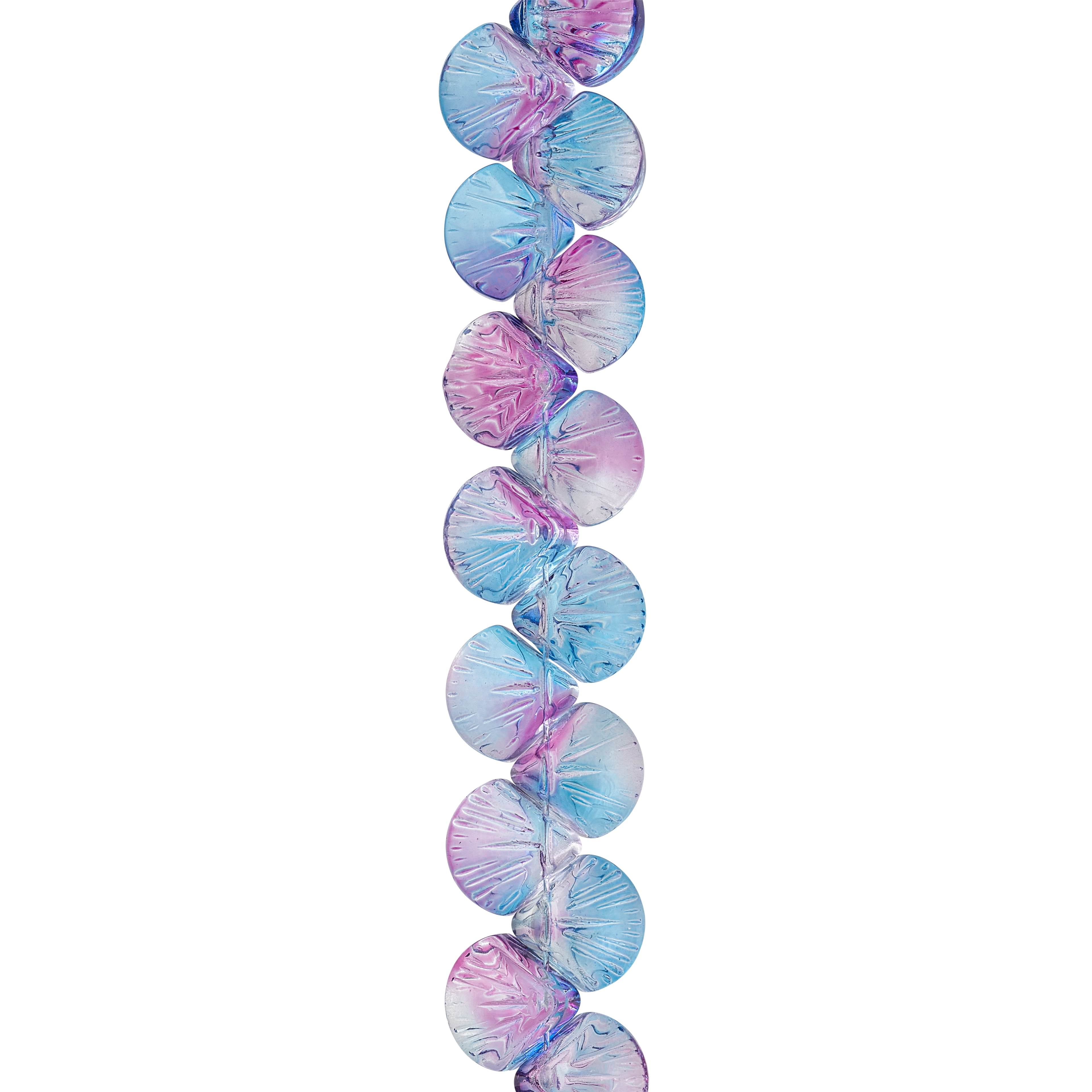 Pink & Blue Glass Shell Beads by Bead Landing™ - 10mm - Walmart.com
