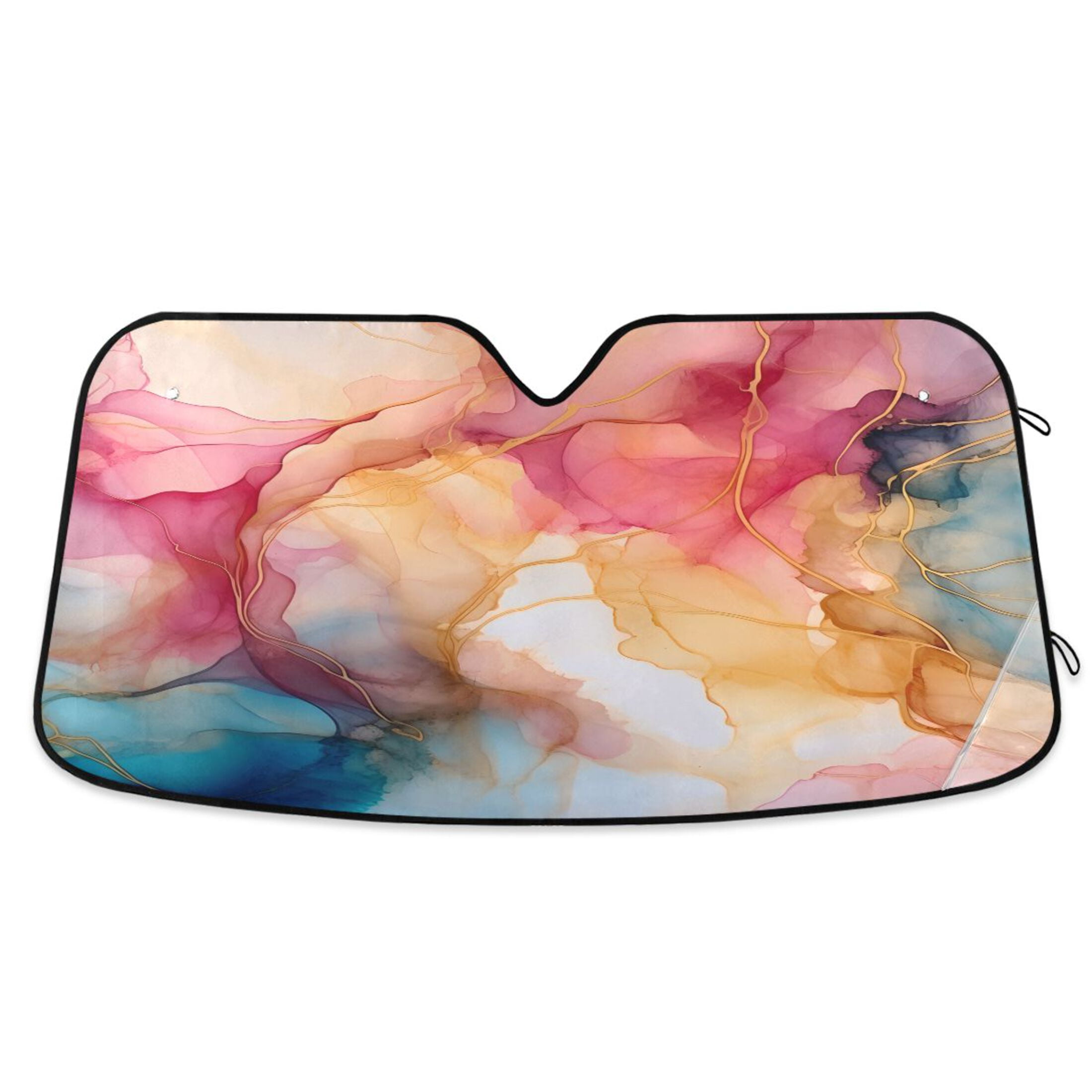 Pink Blue Gold Marble Car Windshield Sun Shade Foldable Car Front ...