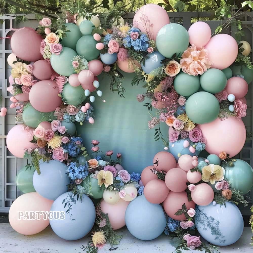 Pink Blue Green Balloon SSF20 Garland Double Stuffed Dusty Light Green ...