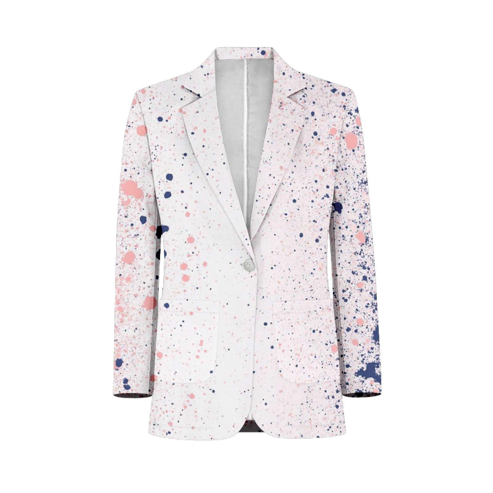 Pink Blue Paint Splatter Art Mens Suits Shawl Collar Slim Fit Suit Mens ...