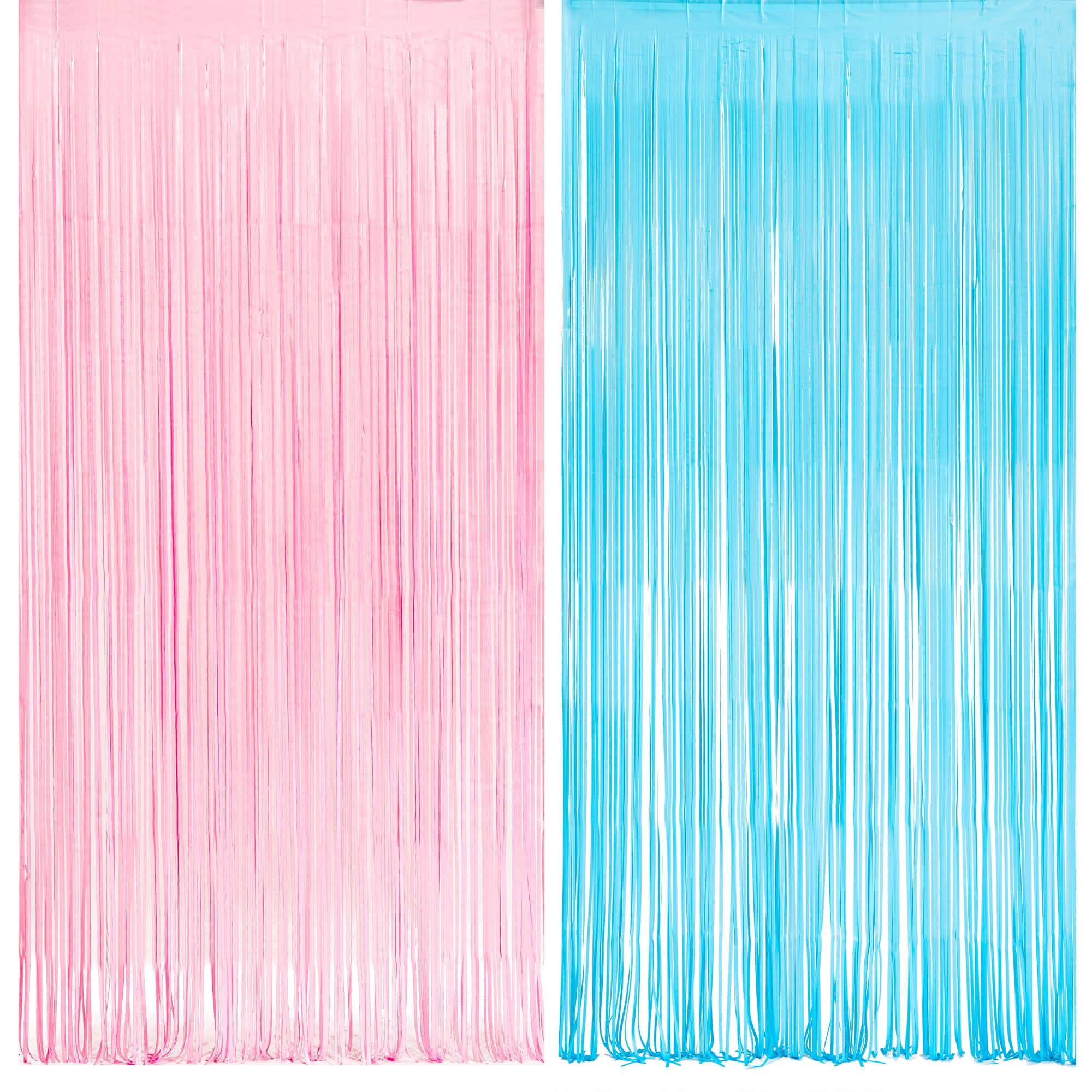 Pink and Blue Party KEF16 Photo Backdrop - GREATRIL Foil Fringe Tinsel ...