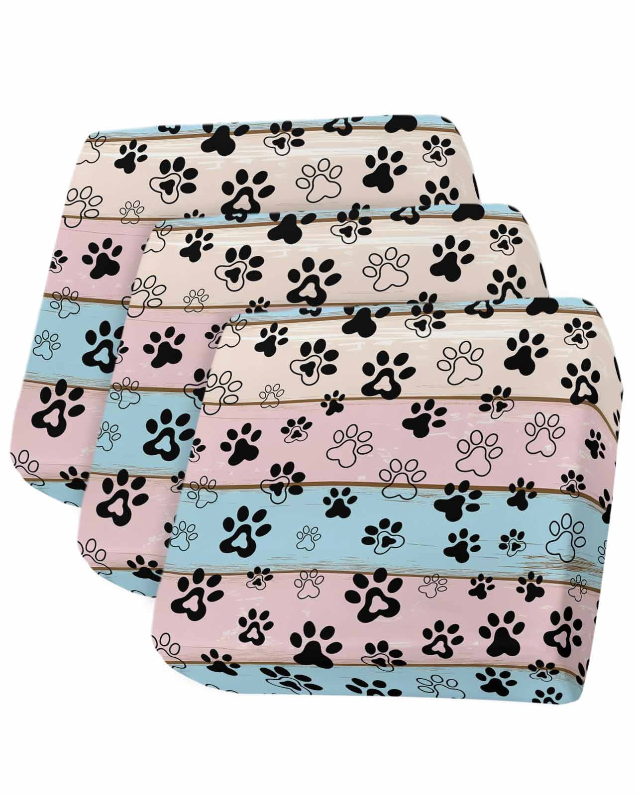 Pink Blue Paw Print Sofa Couch Cushion Covers Washable, Removable ...