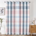 Pink Blue Plaid Blackout Curtains, Modern Simple Curtains for Living ...