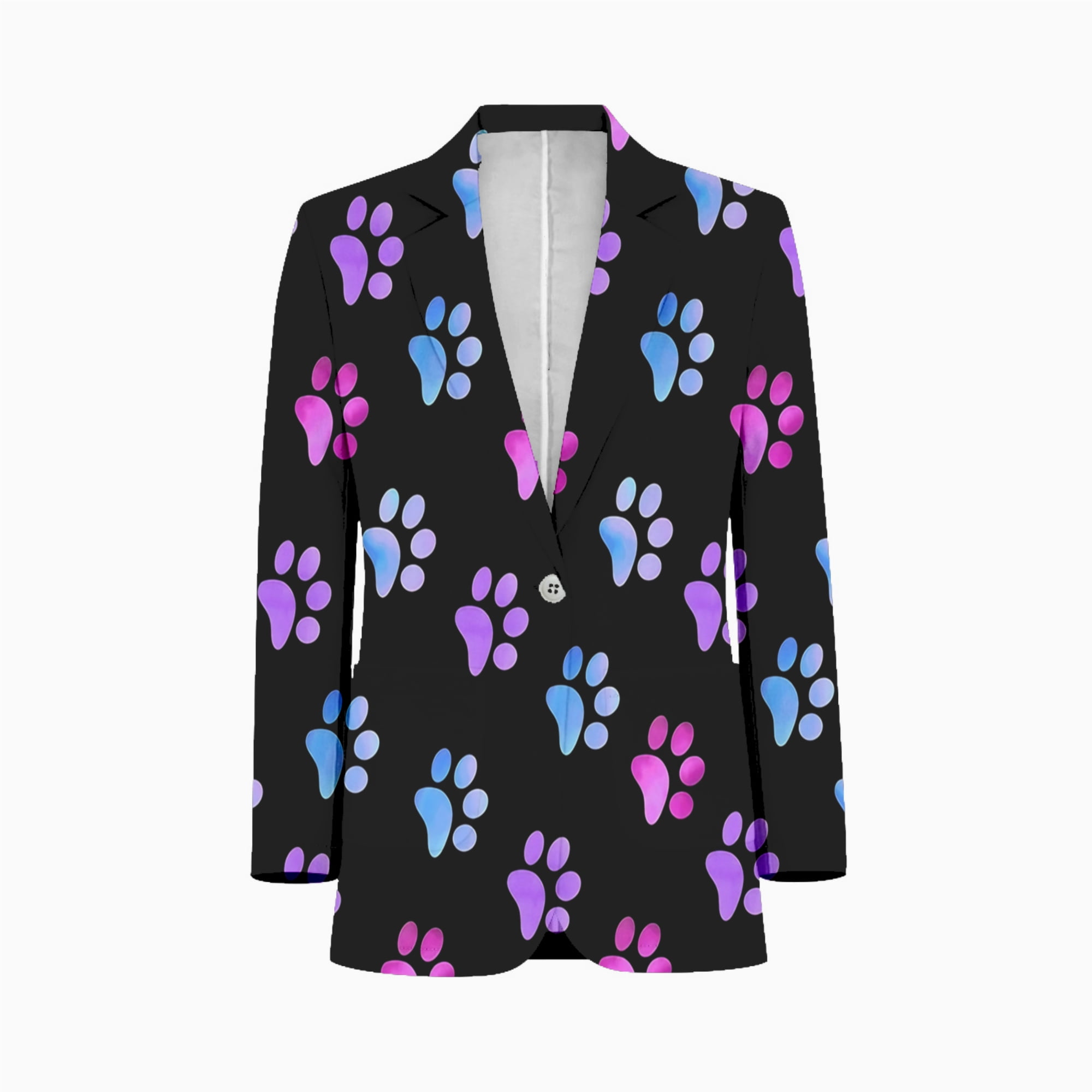 Pink Blue Purple Galaxy Paw Prints Customized Men's Suits full man ...