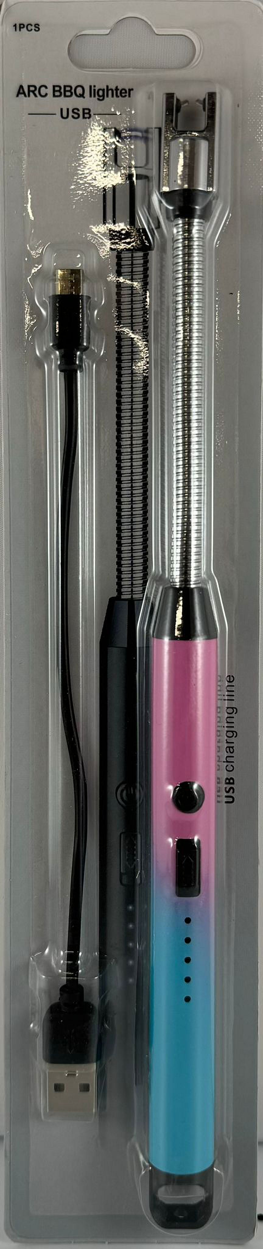 Pink and Blue Rechargeable Electric Lighter, USB BBQ Lighter, BBQ Grill ...