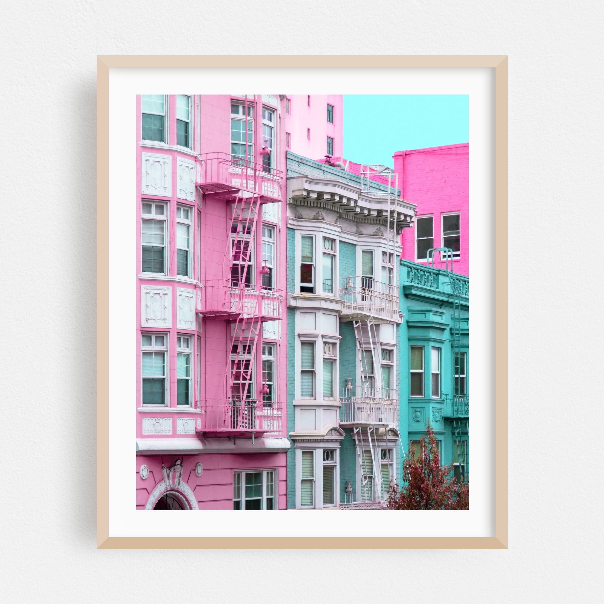Pink and Blue Row Houses in San Francisco - San Francisco California ...