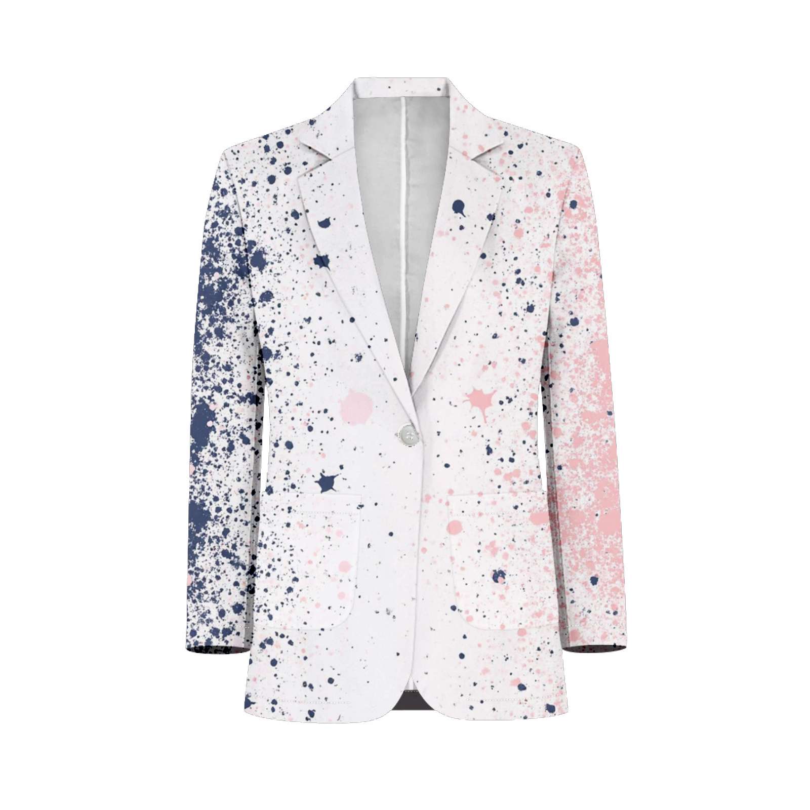 Pink Blue Splatter Paint Art Mens Suits Shawl Collar Slim Fit Suit Mens ...