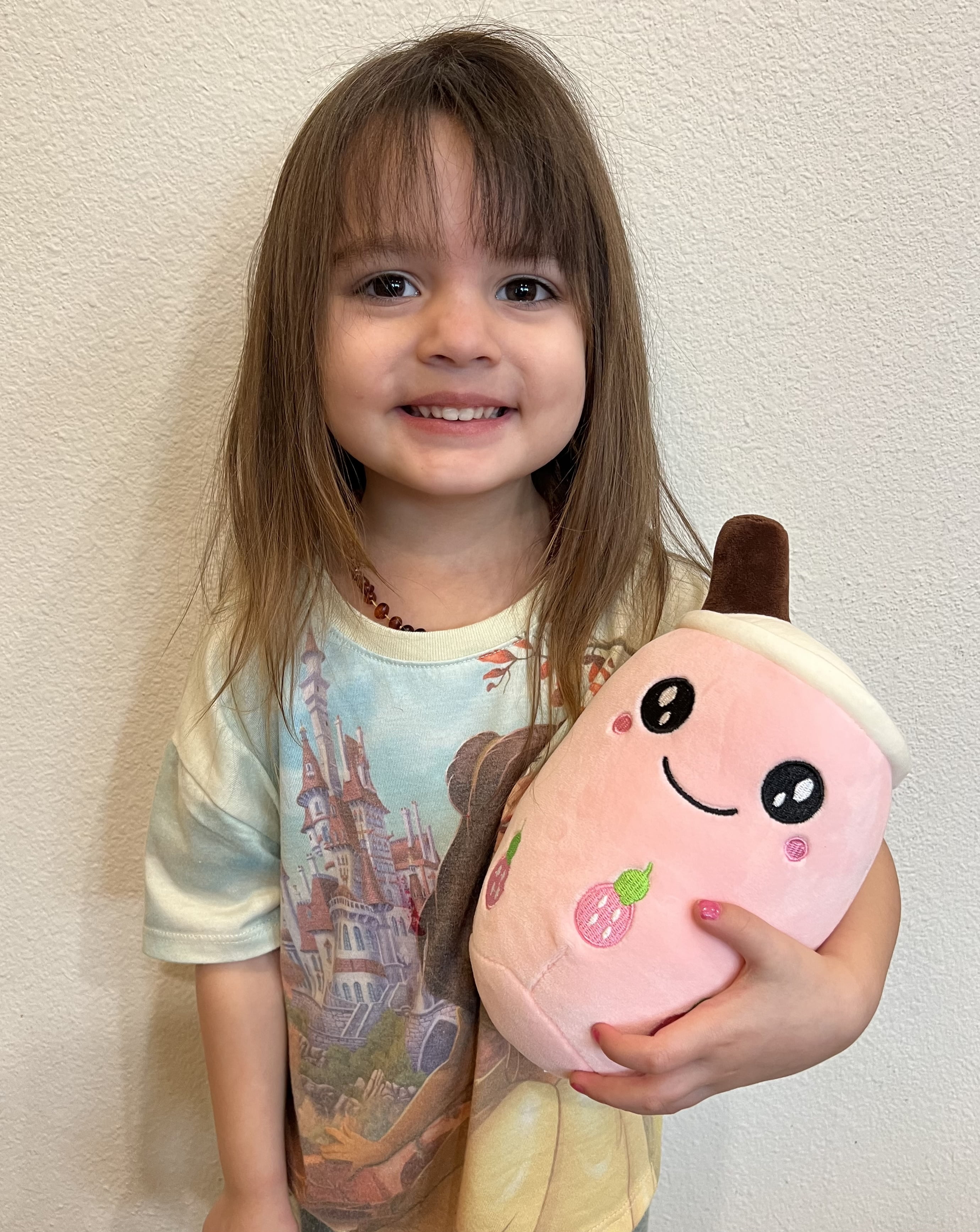 Pink Boba Plush Doll Happy Strawberry // 9.5 Inches // Super Soft ...