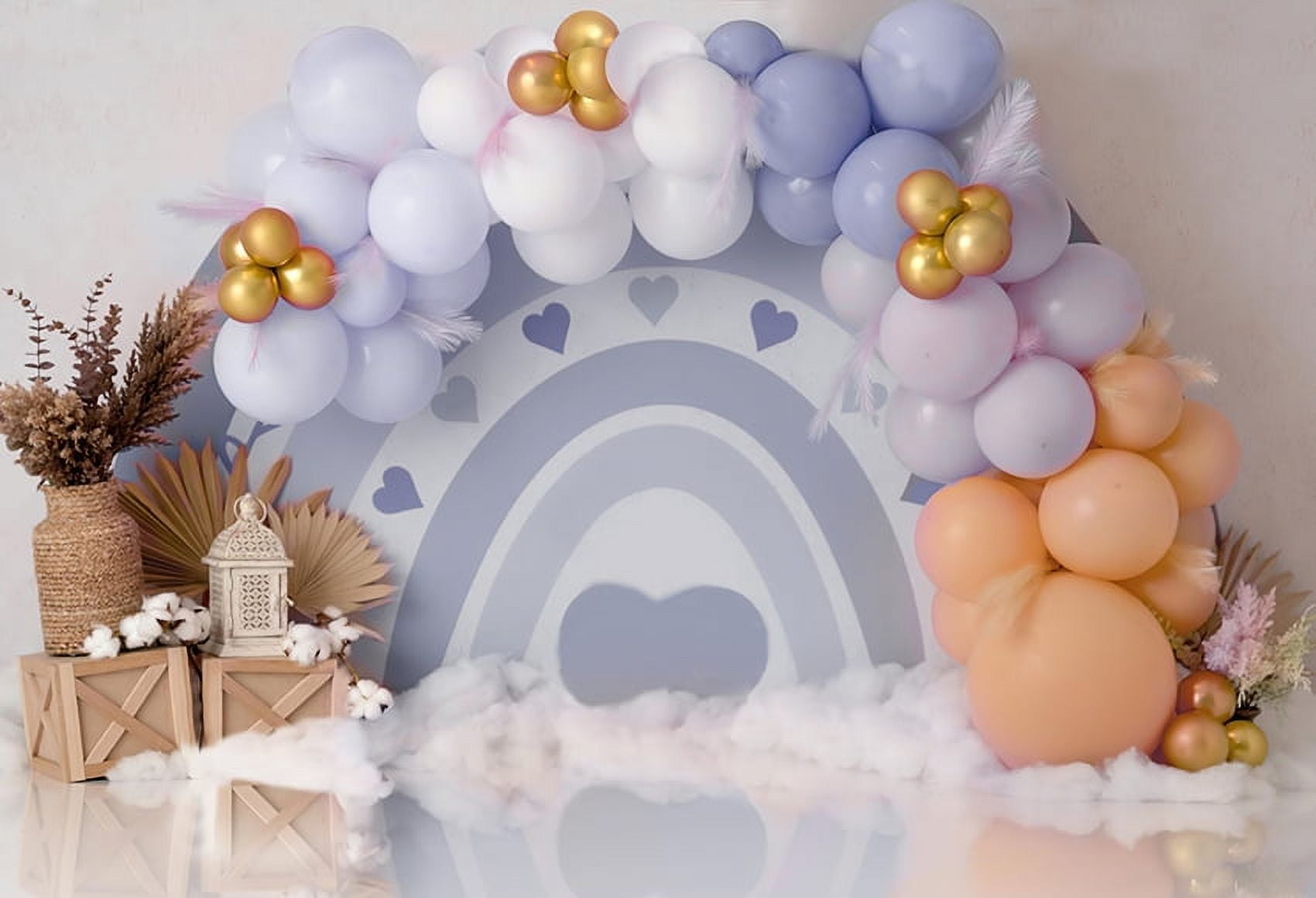 Pink Bohemian Balloons Boho Girl Boy 1st Birthday Party Cake Smash ra ...