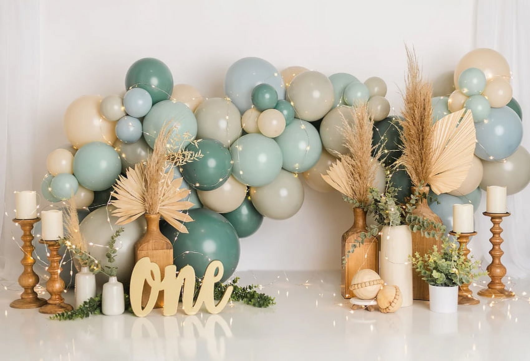 Pink Bohemian Balloons Boho Girl Boy 1st Birthday Party Cake Smash ra ...