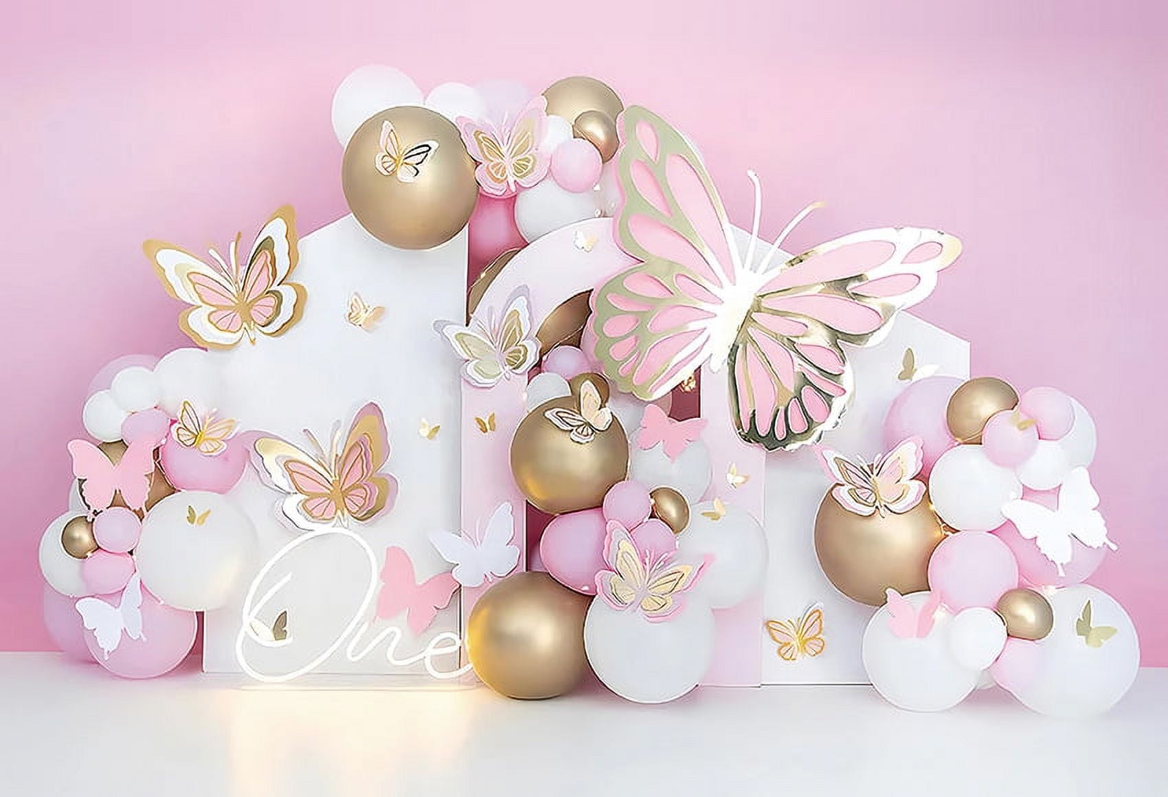 Pink Bohemian Balloons Boho Girl Boy 1st Birthday Party Cake Smash ra ...