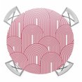 Pink Bohemian Round Table Cover, Abstract Stripes Texture Geometric ...