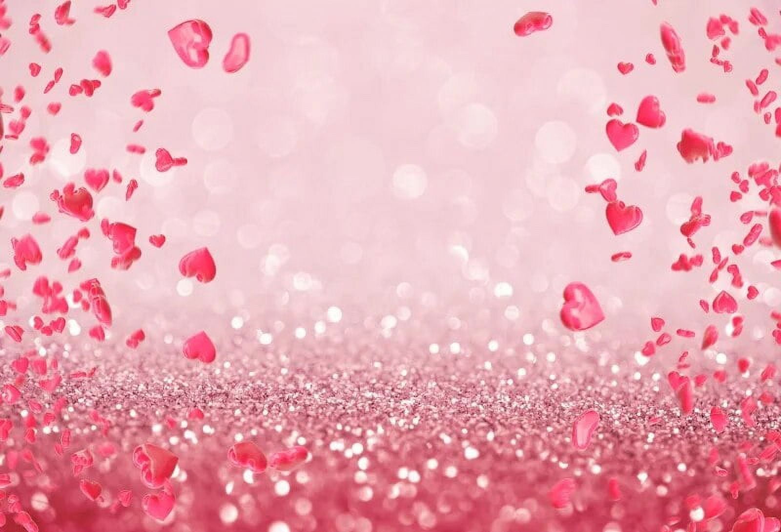 Pink Bokeh Backdrop Glitter Sparkle Spot Love Hearts Baby Shower Birthday Wedding Party Portrait ...