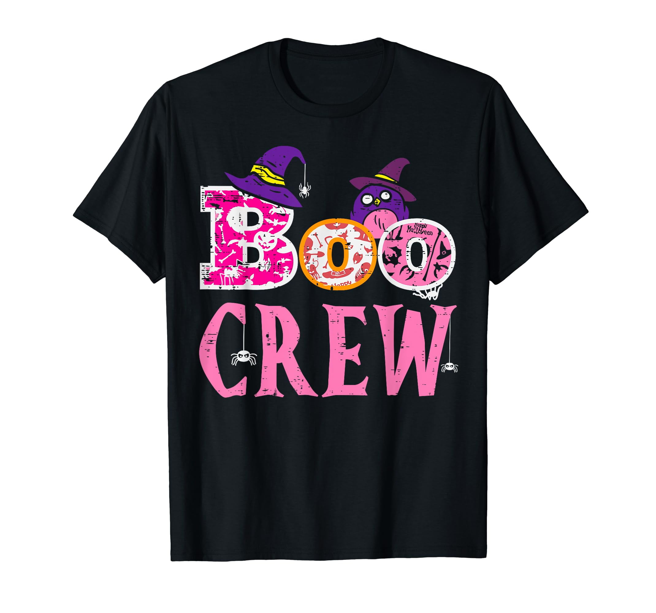 Pink Boo Crew Spider WItch Hat Cute Scary Halloween Men T-Shirt ...