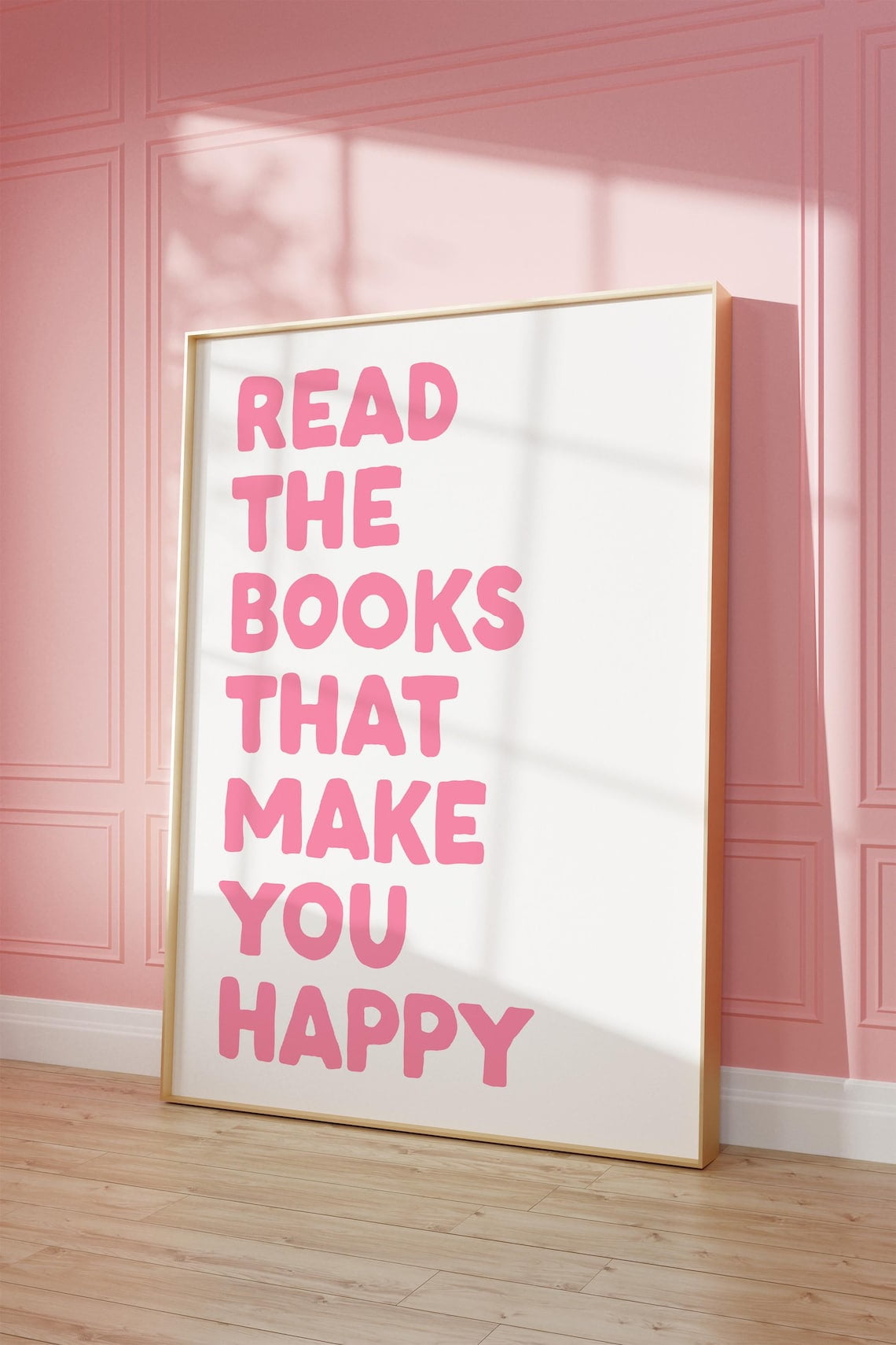 Pink Bookish Quote Print, Book Girl Inspirational Wall Art, Cute ...