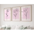 Pink Botanical Line Art Print Minimalist Flower Wall Decor Set 3 ...